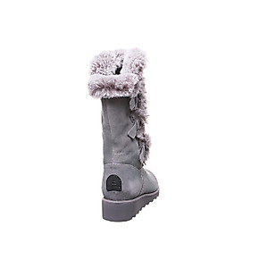 BEARPAW Women's Genevieve Gray Fog Size 10 | Women's Boot Classic Suede | Women's Slip On Boot | Comfortable Winter Boot