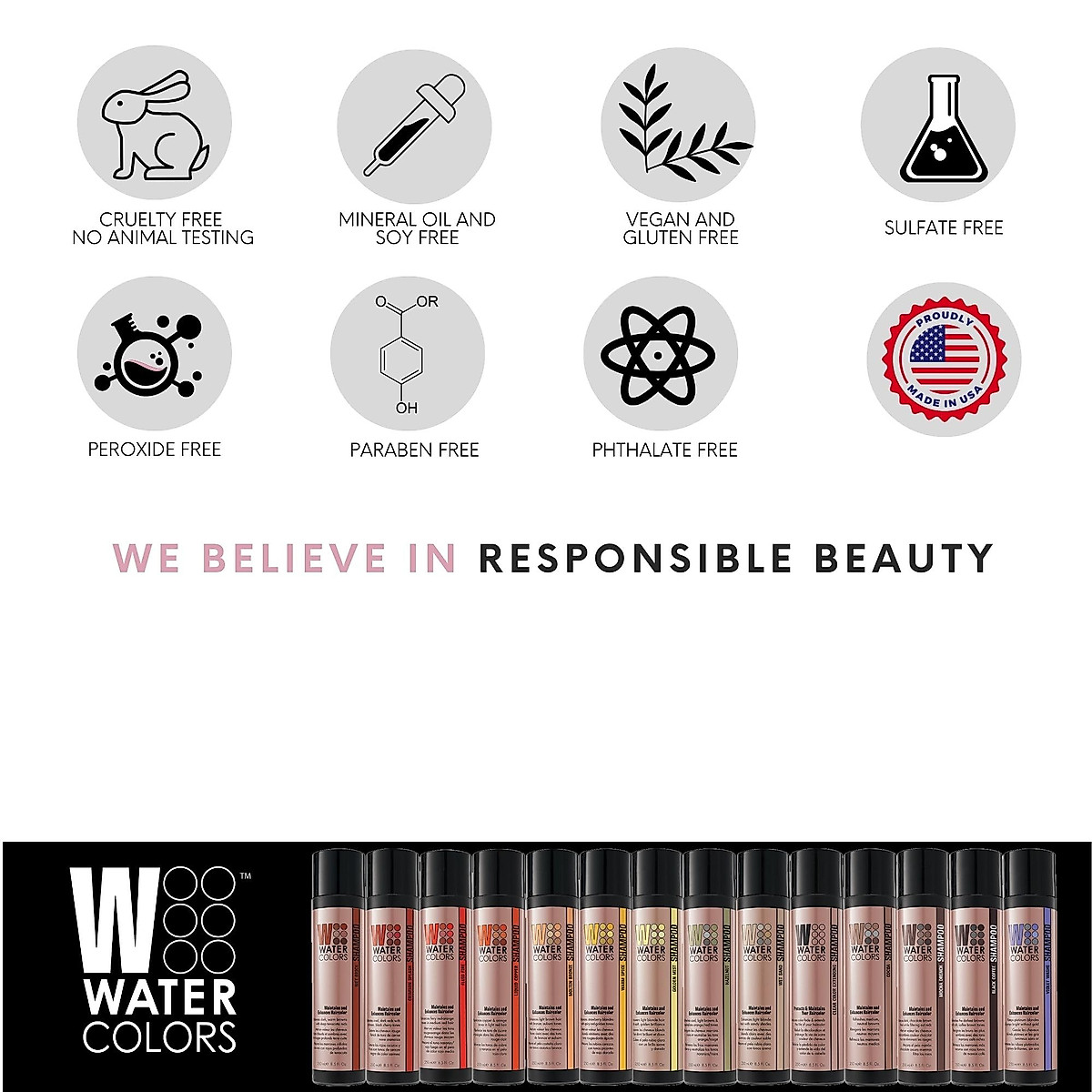 Watercolors Semi Permanent Color Depositing Shampoo. Sulfate & Paraben Free to Maintain & Enhance Hair Color 8 fl oz - LIQUID COPPER