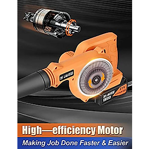 Blower Cordless，with 21V 4.0 Ah Lithium Battery Powered , 2 in 1 Sweeper & Vacuum for Clearing Dust,,Car Vacuum, Patio/Deck/Garden Cleaning, Garage Dusting