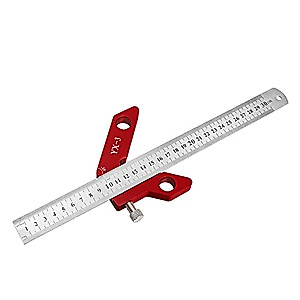 DDWT YX-3 Center Finder Woodworking Square Center Scribe 45 90 Degrees Angle Line Scriber Marking Tools Metric and Inch Ruler Magnetic Wood Measuring Scribe Tool
