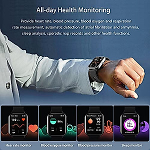 Smart Watch with Make/Answer Call, 1.83 Inch Screen Fitness Tracker with AI Voice Control, 24/7 Heart Rate, Blood Oxygen, Sleep Monitor, Message Reminder, 110+ Sports Modes for Women Men, iOS/Android