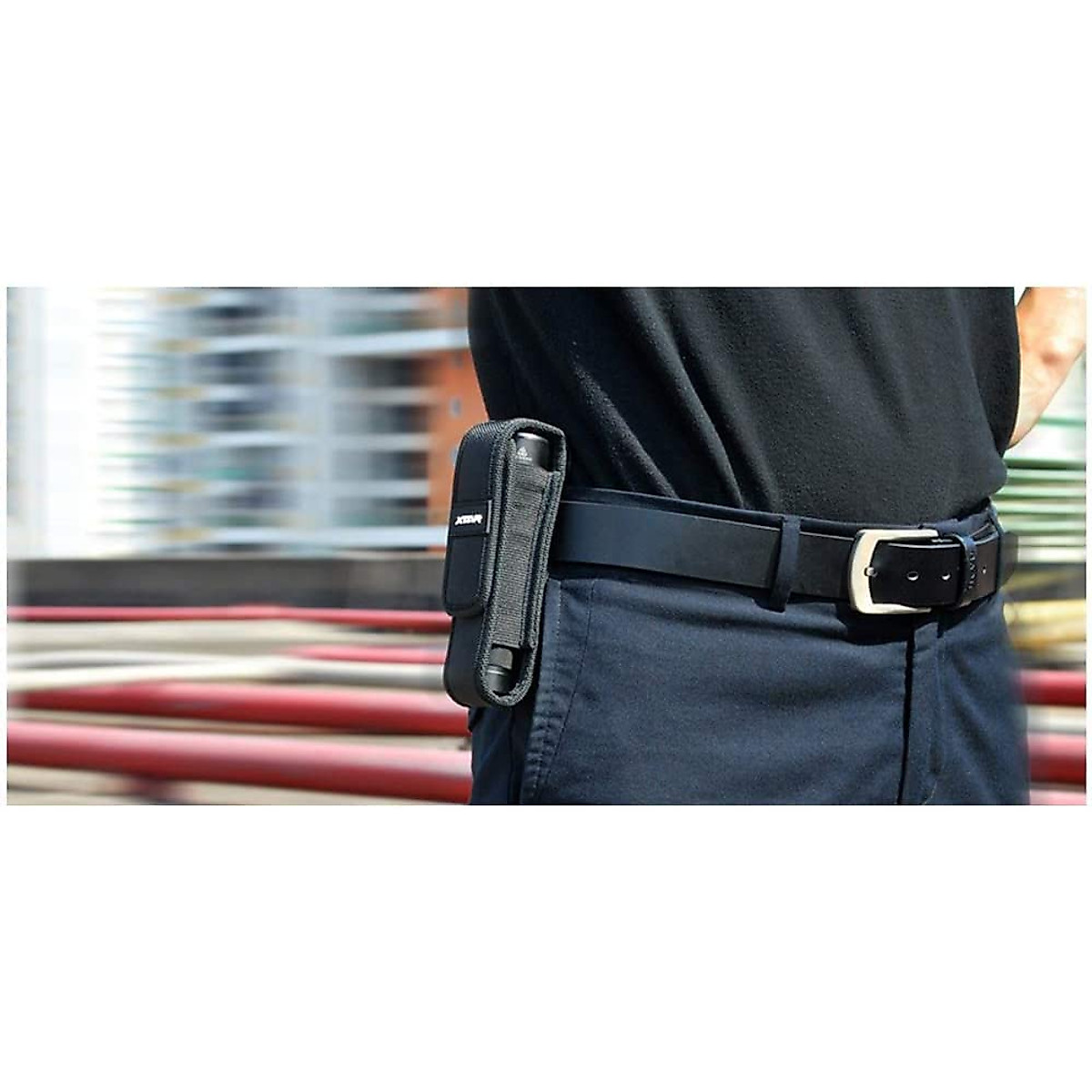 2-Pack Flashlight Pouch Holster Holder for 5"-6.5" Flash Light Compatible with Fenix UC30 UC35 E35 Surefire G2X 6P 6PX E2L 501B 502B Streamlight ProTac XTAR TZ20 (2 Flashlight Holster)