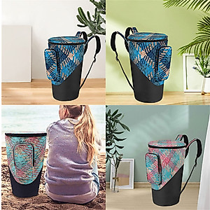 Miwayer Djembe Bag African Drum Case Deluxe Padded Sturdy Shoulders Straps Thicken Waterproof Shockproof Dustproof Only Suitable 8/10/12/13/14'' African Drum (13in, Pink)