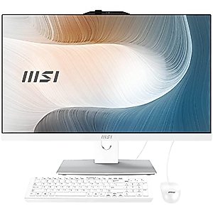 MSI Modern AM242TP AIO Desktop, 23.8" FHD Touchscreen, Intel Core i7-1165G7, 16GB Memory, 512GB SSD, WiFi 6, BT 5.1, FHD Webcam, White, Windows 10 Home (11M-487US)