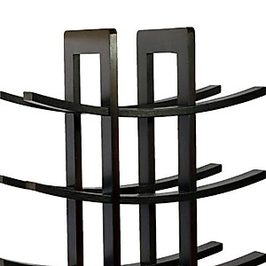 LIFKOME Black Display Tiered Cabinets Standing for Adornment Organizer Countertop Household Stand Free Home Wine Storage Bar Holder Great Rack Bottle Tabletop Wooden Red Shelf Bamboo