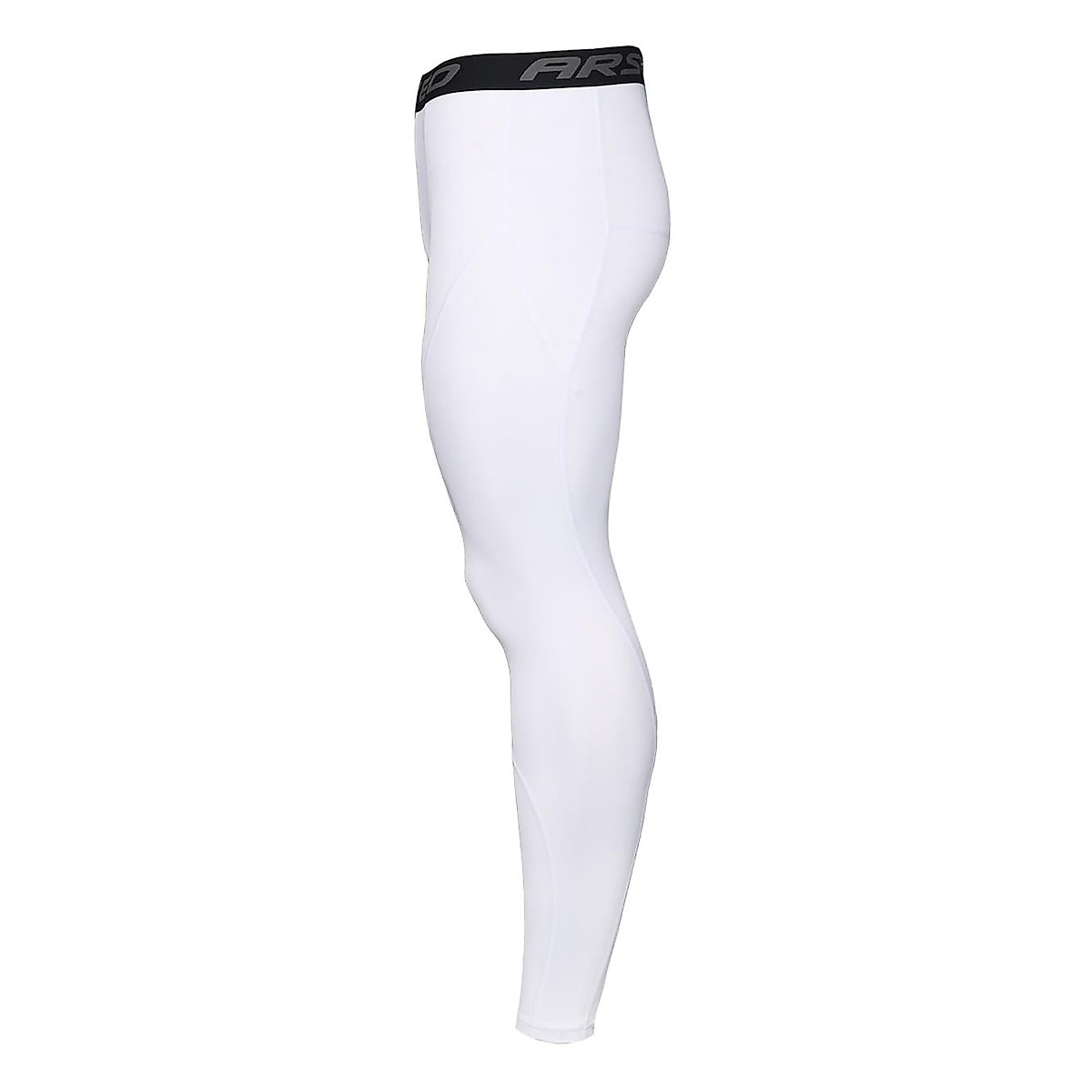 ARSUXEO Men's Compression Tights Running Pants Baselayer Legging K3 White Size Medium