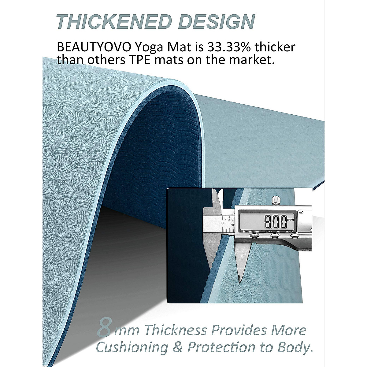 72x32x1/3 Yoga Mat, Blue