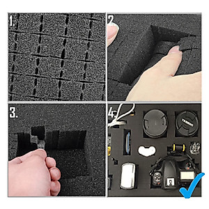 AOOCY Weatherproof/Shockproof IP67 Carrying Hard Case with Customizable Foam for Pistol, GoPro, Camera Accessories, Equipment, Electronics, and Gear, Black - Exterior 11 x 9 x 4 Inches