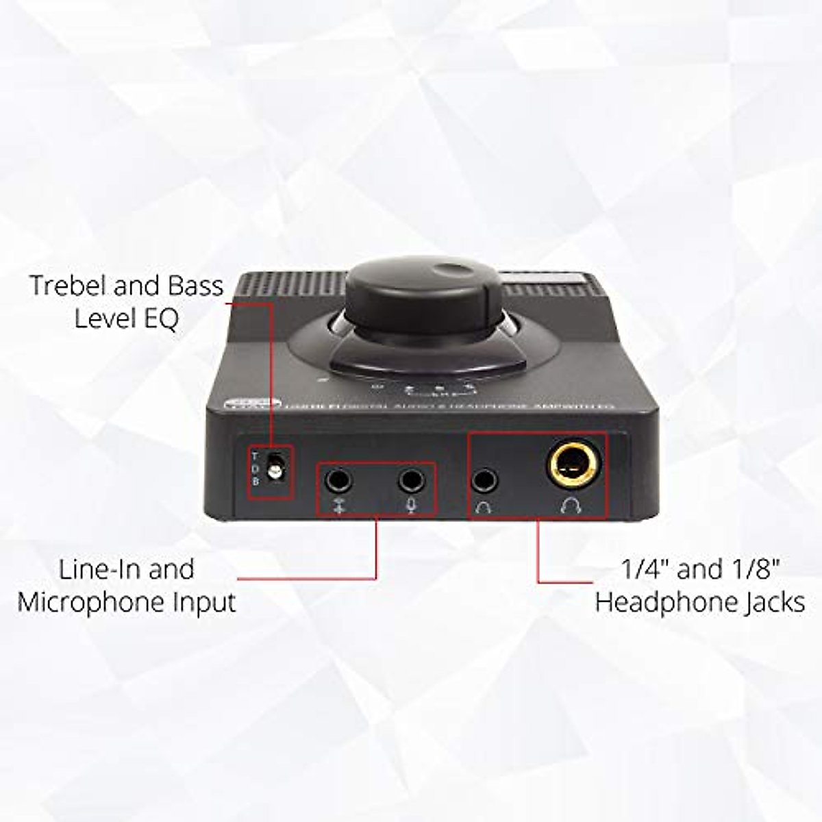 Syba Sonic 24bit 96KHz USB DAC Stereo Headphone Amplifier 2 Stage EQ Digital/Coaxial Output and RCA Output SD-DAC63116