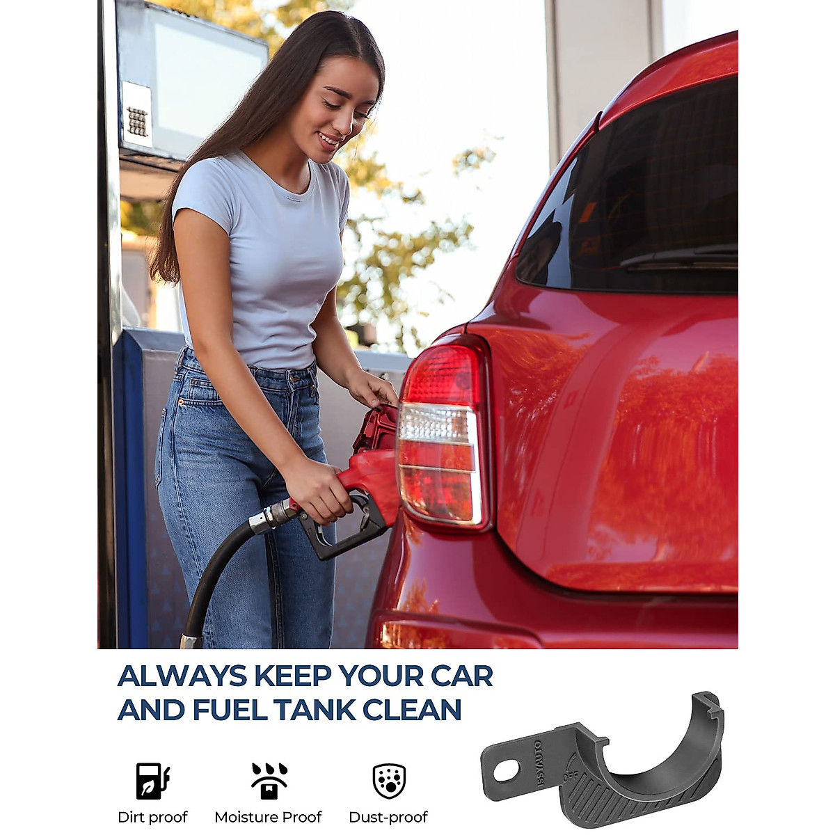 ISSYAUTO Gas Cap Holder Compatible with 2005-2015 Tacoma 2nd Gen Fuel Cap Holder, Only Fits Short Bed