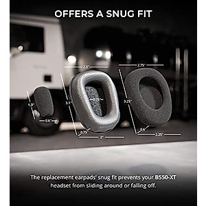 Blucoil EPMC-B550XT Replacement Ear Pad Cushions and Microphone Windscreens Kit for Blueparrott B550-XT Headset