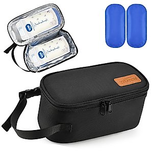 ZDJYCH BreastMilk Cooler Bag With IcePack,Refrigerate 4-6 Bags of Breastmilk,Portable Insulated Breast Milk Storage Cooler travel bag For Nursing Mom Daycare,Small,Gray