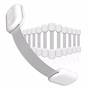 Strap-Locks (12-Pack) & Handle - Lever - Knob Locks 5 1//4 inch (8-Pack) Baby Proofing Set of 20 Locks