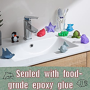 Mold Free Bath Toys 18 Pcs for Toddlers/ Infants 6 - 12- 18 Months, No Hole No Mold Bathtub Toys, 1 2 3 4 Years Old Kids (18 Pcs Ocean Animals with Mesh Bag)