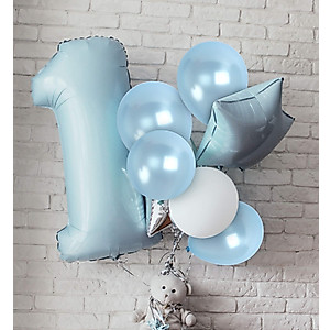 Treasures Gifted Metallic Light Blue Balloons - Baby Blue Balloons, Pastel Blue Balloons 12 Inch - Pastel Latex Balloons, Dusty Blue Balloons - Sky Blue Balloons - Metallic Blue Balloons 72