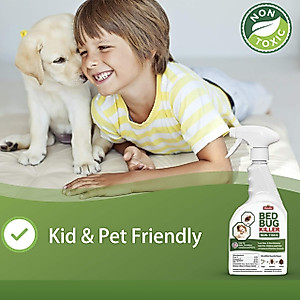 Duuda 22oz Bed Bug Spray, Child & Pet Friendly Bed Bug Kill with Extended Residual Protection, Natural Dust Mite Spray, Non-Toxic Flea Killer