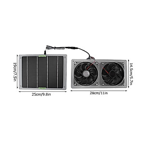 Solar Panel Fan Kit, 100W 12V Dual Solar Exhaust Fans with Solar Panel, Waterproof Solar Powered Greenhouse Fan for Small Chicken Coops Sheds Crawl Space Pet Houses