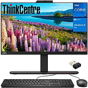 Lenovo ThinkCentre M90a 2023 Business All-in-One Desktop, 23.8" FHD IPS Anti-Glare, Intel Core i7-10700, 32GB RAM, 1TB SSD, 1080P Webcam, Windows 11 Pro, Bundle with Mini Wireless USB WiFi Adapter