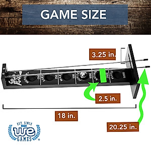 WE Games Shoot The Moon Game, Large 18 inches, Black Stained Solid Wood Board with Metal Ball and Rods, Retro Balancing Game for Family and Bar