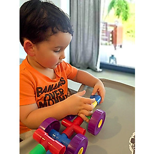 Skoolzy STEM Learning Pipe Tube 29 Piece Toys_and_Games Set, Educational Construction Building Blocks for ADHD & Autism for Baby, Kid Includes Wheels Pipes Joints and eBook