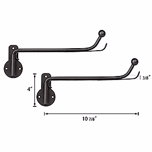 Mkono Wall Mounted Clothes Hanger with Swing Arm Holder Valet Hook Metal Hanging Drying Rack Space Saver for Closet Organizer, Bathroom, Bedroom, Laundry Room 2 Pack, Black