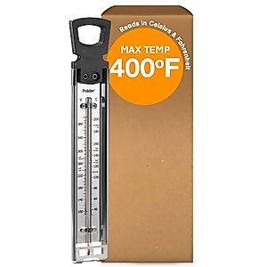 Candy Thermometer Deep Fry/Jam/Sugar/Syrup/Jelly Thermometer with Hanging Hook Cooking Thermometer Food Thermometer Quick Reference Temperature & Pot Clip