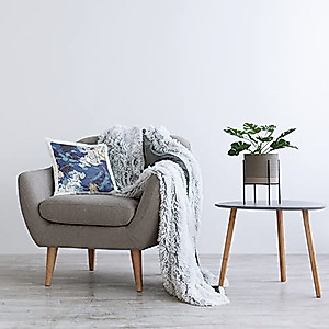 Stupell Industries Modern Blue Swirl Busy Abstract Composition Design by Sue Riger Pillow, 18 x 18