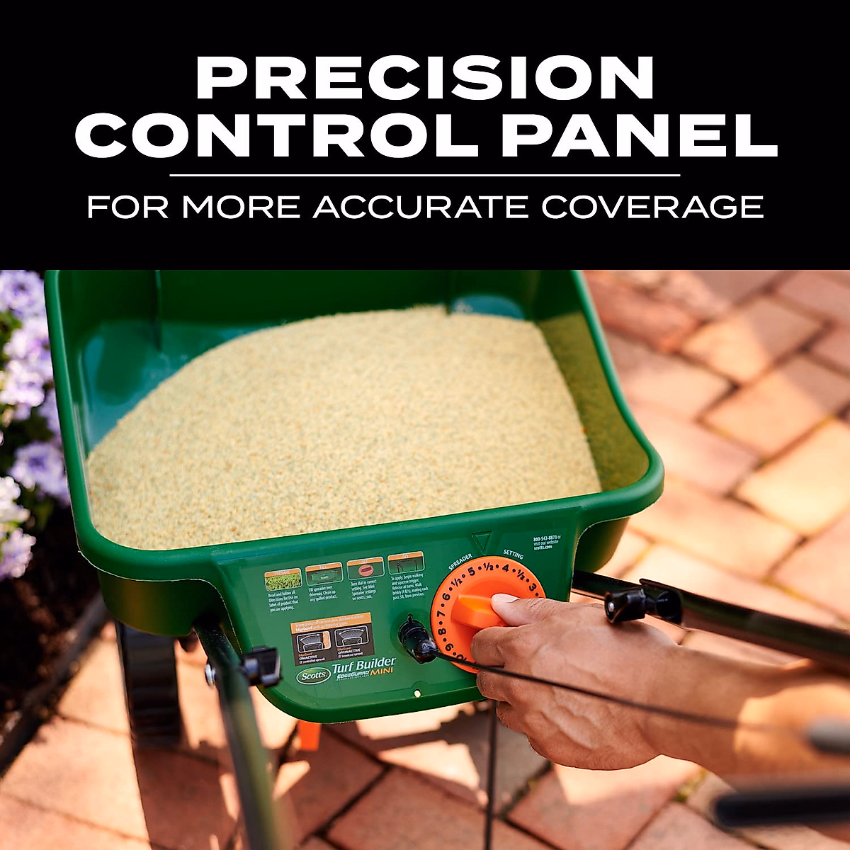 Scotts Turf Builder EdgeGuard Mini Broadcast Spreader - Holds Up to 5,000 sq. ft. of Lawn Product, Green