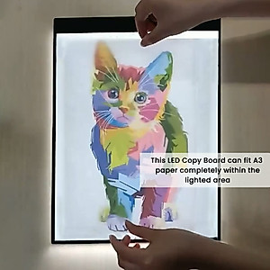 Santek A3 Eye-Friendly Dimmable LED Light Box for Tracing, Ultra-Thin Drawing Kit with Ruler, Magnets & Cable – Diamond Painting Art, Tattoo Stencils, Sketching, Animation & Artist Supplies