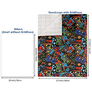 BOLIANNE Gaming Birthday Wrapping Paper for Boys Girls Kids with Cut Lines, 6 Large Sheets Video Game Gift Wrap for Game Lover, 27 x 37 Inches, High Gloss