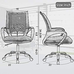 Home Office Chair Desk Chair Computer Chair Ergonomic Chair Mid Back Mesh Chair Adjustable Height Swivel Task Executive Chair， with Lumbar Support & Armrest Cheap Small Rolling Task with Wheel,Black