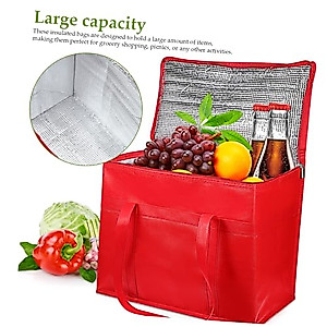 CHILDWEET 4pcs Insulation Bags Freezer Shopping Bags Insulated Catering Bags Insulated Thermal Bags Cooler Bags Insulated Food Bag Grocery Shopping Bags Insulated Bag Non-Woven Fabric