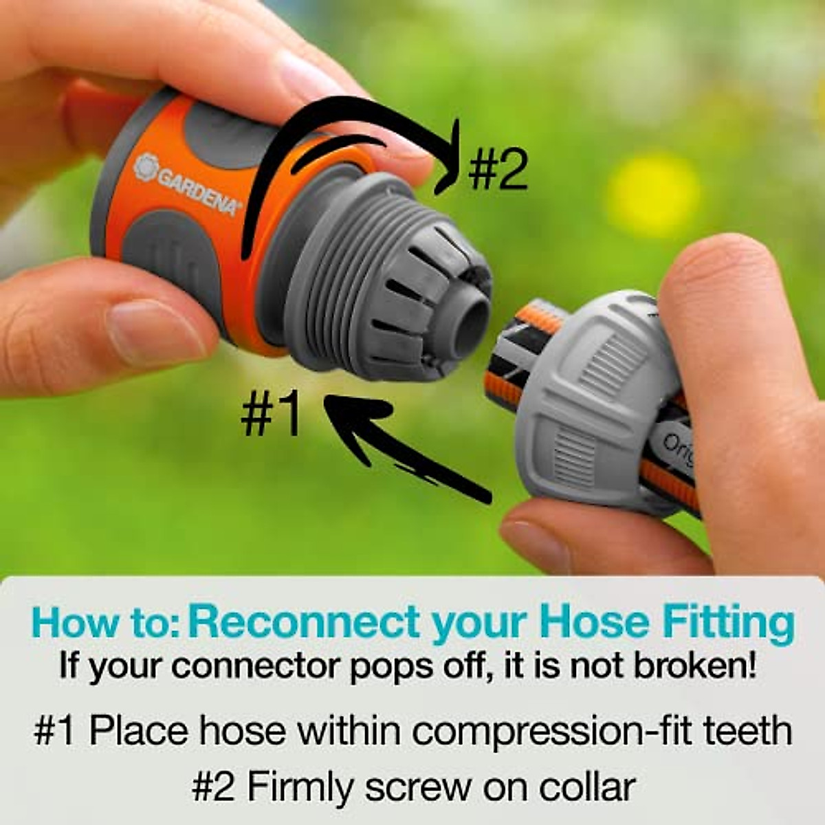 GARDENA 8055-100 Foot Wall Mounted Retractable Reel with Hose Guide, Automatic retraction for Easy Watering