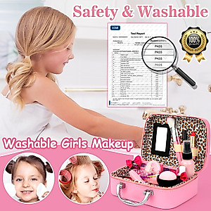 Flybay Kids Makeup Kit for Girl, Washable Makeup Set Girls Toys, Real Girls Makeup Kit for Kids, Children Toddler Princess Play Make Up Set Christmas Birthday Gifts for Girls Age 3-12 Year Old