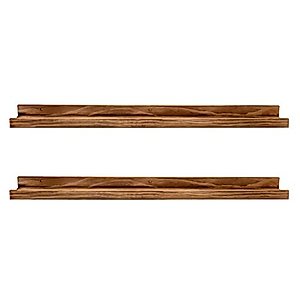 AZSKY Rustic Wood Floating Shelves for Nursery Books Long Wall Bookshelf Photo Picture Ledge Shelf with Lip Wall Shelf for Kids Bedroom Bathroom Living Room Office Frames 36 Inches Set of 2