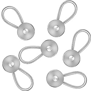 Johnson & Smith Collar Extenders/Neck Extender/Wonder Button for 1/2 Size Expansion of Men Dress Shirts, 5 +1 Pack, 3/8"