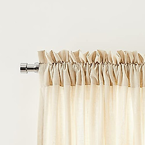 Umbra 245976-889-REM Cappa 1-Inch Curtain Rod, Includes 2 Matching Finials, Brackets & Hardware, 66 to 120-Inches, Polished Silver