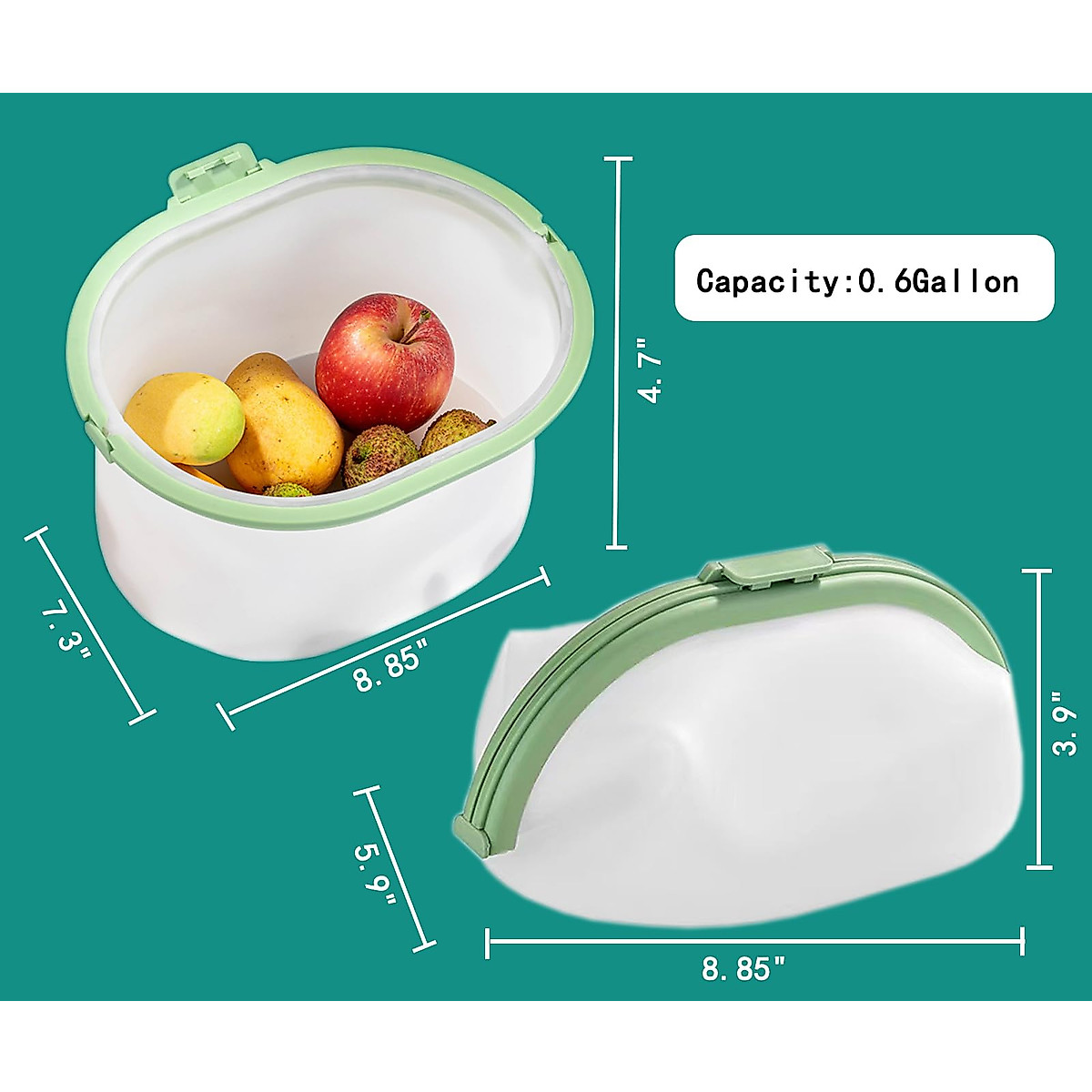 ZEGROA Reusable Silicone Food Storage Container Bags Microwave, Dishwasher and Freezer Safe Plastic Fruit, Marinate Meat, Cereal, Sandwich, Snack, Travel Items space gray