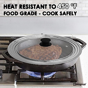 Universal Lid for Pots and Pans, Fits 13", 14" & 15" Diameter Cookware, Replacement Stainless Steel Skillets lids, Heat Resistant Frying Pan lid, Dishwasher Safe