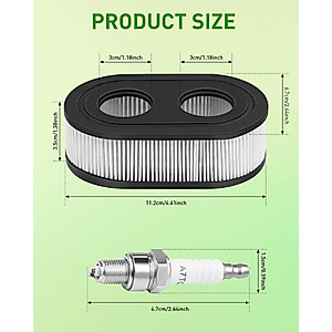 593260 Air Filter, 798452 334404 Air Cleaner Cartridge Filter, 2PCS Walk Behind Lawn Mower Air Fliter with 1PCS Spark Plug for 4247 5432 5432k 09P00 09P702 550E 500EX 550EX 625 575EX
