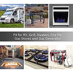 Stanbroil Vertical Two Stage Propane Regulator - 20" RV Propane Pigtail Stainless Steel Braided Hose Type 1 Connection with 1/4" Male NPT