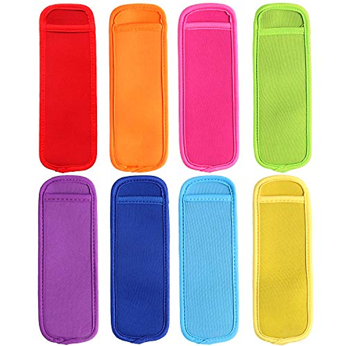24 Pack Reusable Popsicle Bags Ice Pop Sleeves Antifreezing Sleeves,8 Colors