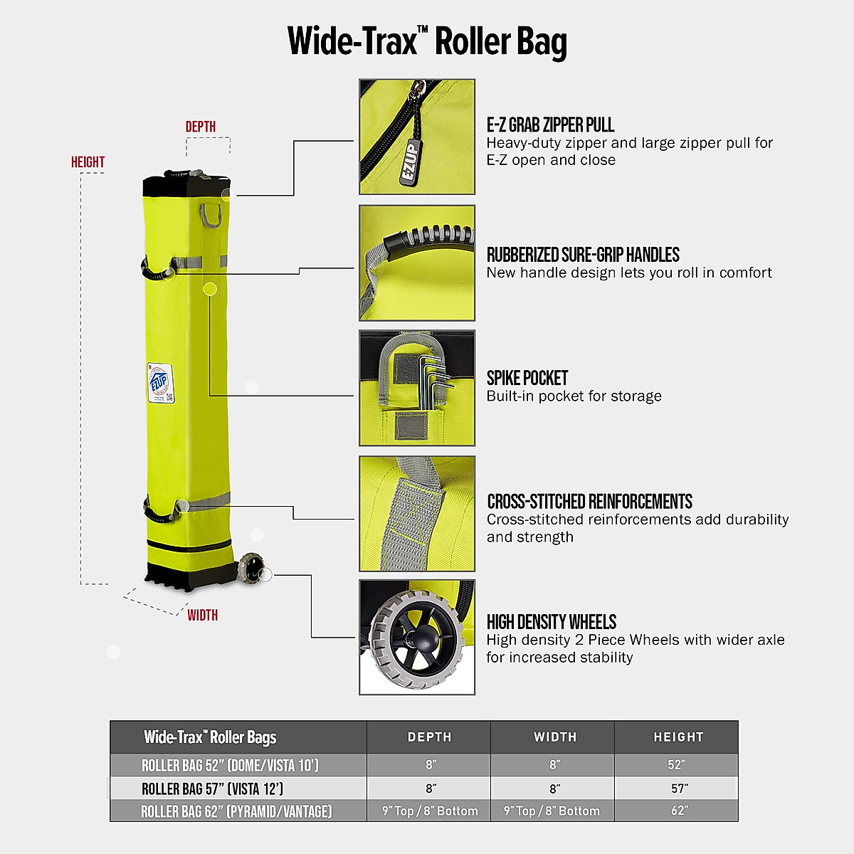 E-Z UP Dome Instant Shelter Canopy, 10' x 10', Vented Top with Wide-Trax Roller Bag & 4 Piece Spike Set, Royal Blue