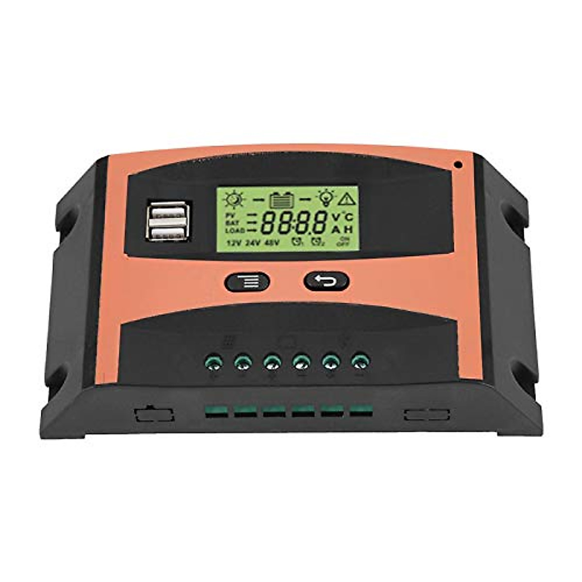MPPT Controller, Fydun Simplified Version MPPT Charge Controller PCB Circuit Board Solar Panel Regulator 12V / 24V LCD Display Automatic Battery Controller Orange + Black(30A)