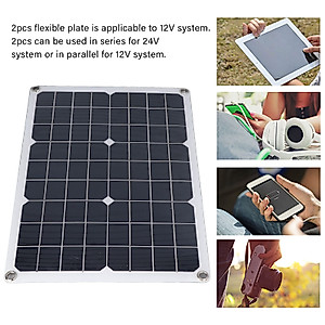 Solar Charger Board 20W Power Solar Panel Flexible Waterproof Battery Charger for Outdoor Vehicles Fishing Boats Houses