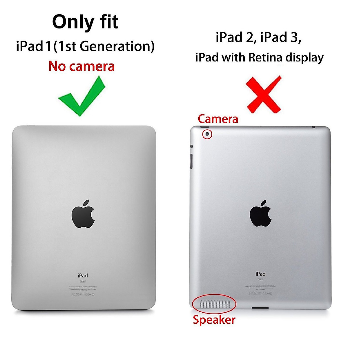 Fintie Folio Case for Original iPad 1st Generation - Slim Fit Vegan Leather Stand Cover with Stylus Holder for iPad 1st Generation 2010, Black