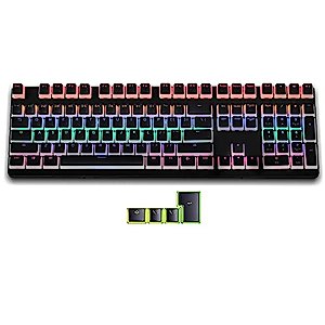 Happy Balls Pudding Keycaps PBT Backlit Cherry MX Keycap Set Doubleshot OEM Profile Translucent with Keycap Puller for US UK Layout 61 87 104 108 MX Switches Mechanical Keyboard(Black)