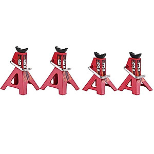Rc Car Jack Stands Toy, 4Pcs 1/10 Scale High Simulation 6 Ton 3 Ton Toy Cars Stands Metal Jack Stand Rc Crawler Car Stands Model for D90 Wraith Scx10 1/10 Rc Crawler Accessories