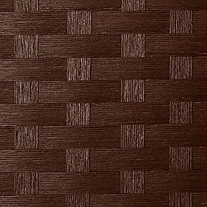 Red Lantern 3 ft. Short Woven Fiber Folding Screen - 4 Panel - Dark Mocha