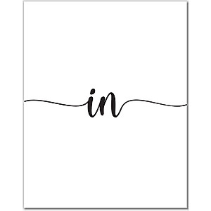 Let's Sleep In Art Prints - Bedroom Wall Decor - 11x14 - Set of 3 – Above Bed Wall Decor - Black and White Minimalist Bedroom Wall Art - Unframed